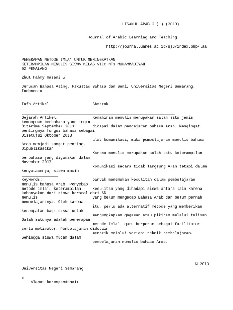 Penerapan Metode Imla PDF | PDF
