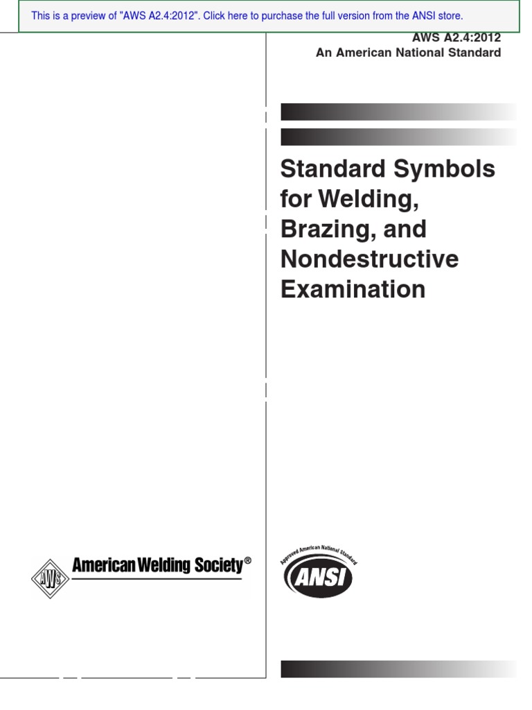 Preview AWS+A2.4 2012 | PDF | Nondestructive Testing | Welding