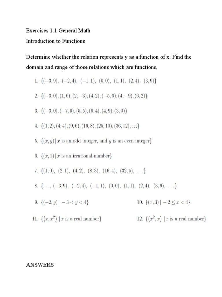 Exercises 1 Gen Math WITH ANSWERS DO NOT SEND | PDF | Science & Mathematics