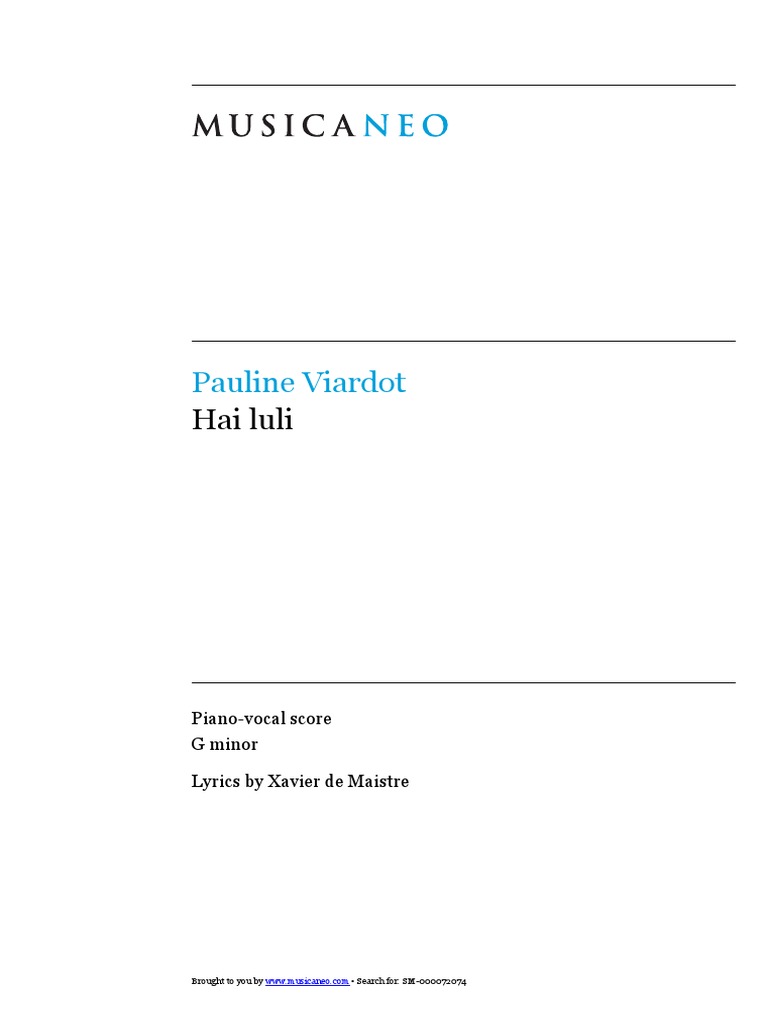 Hai Luli - Pauline Viardot | PDF | Art