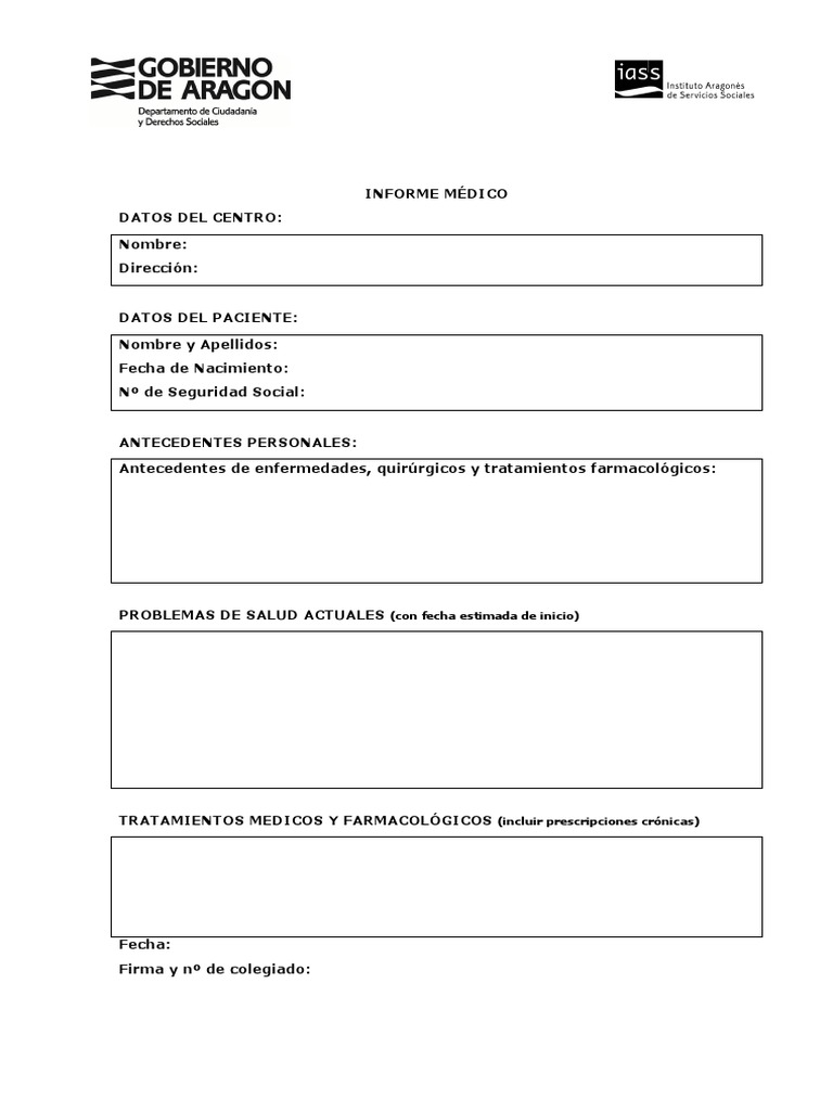 Plantilla de Informe Médico Simple | PDF