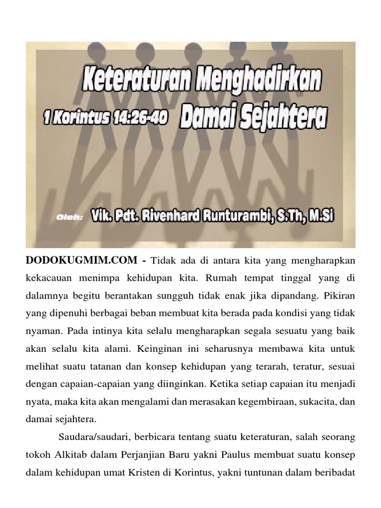Khotbah 1 Korintus 14 | PDF
