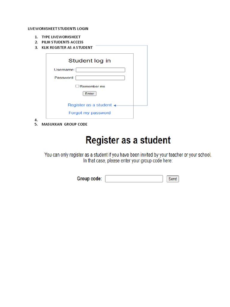 Liveworksheet Students Login | PDF