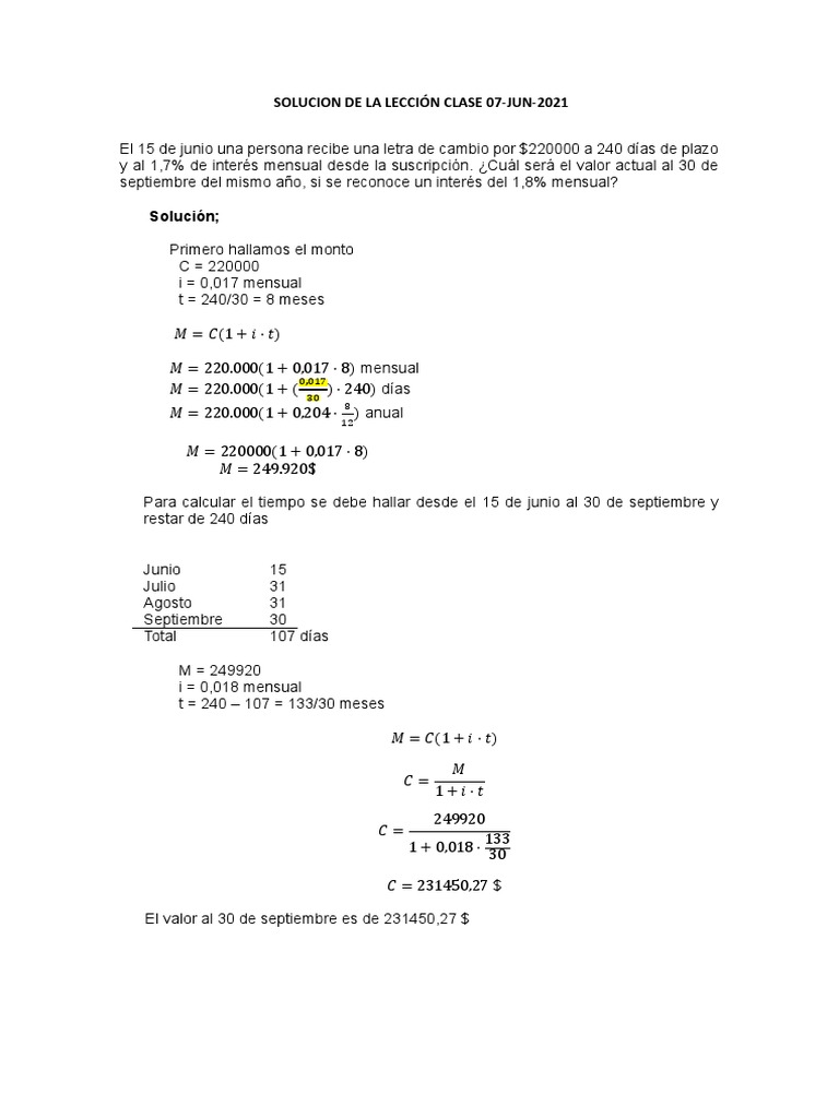 Cálculo de Descuento Racional y Valor Actual | PDF