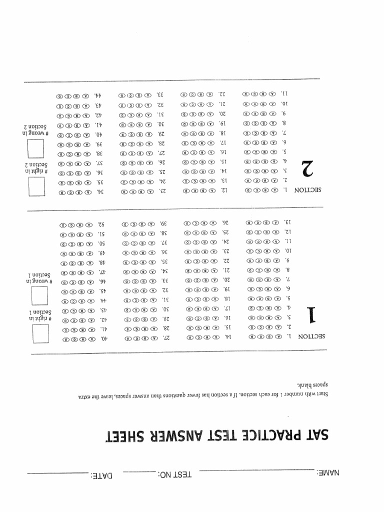 Sat Bubble Sheet | PDF