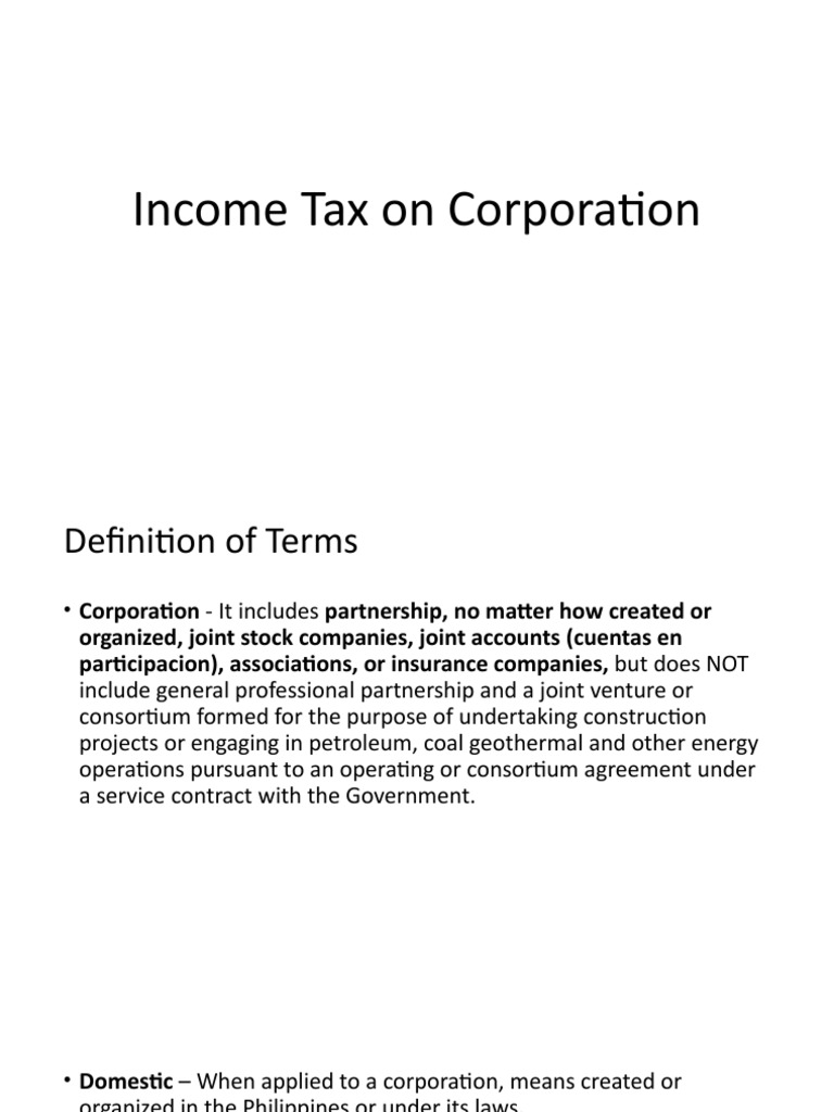 Corporate Income Tax Overview | PDF | Taxes | Gross Income