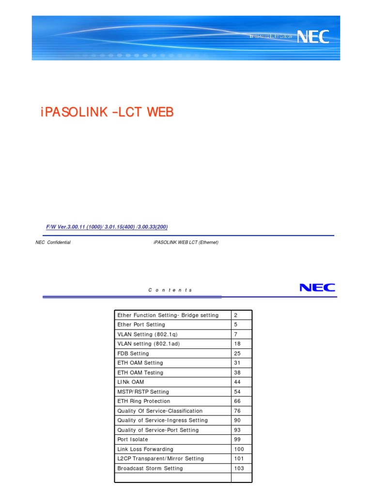 iPASOLINK LCT Ethernet Configuration Guide | PDF | Internet Architecture | Physical Layer Protocols