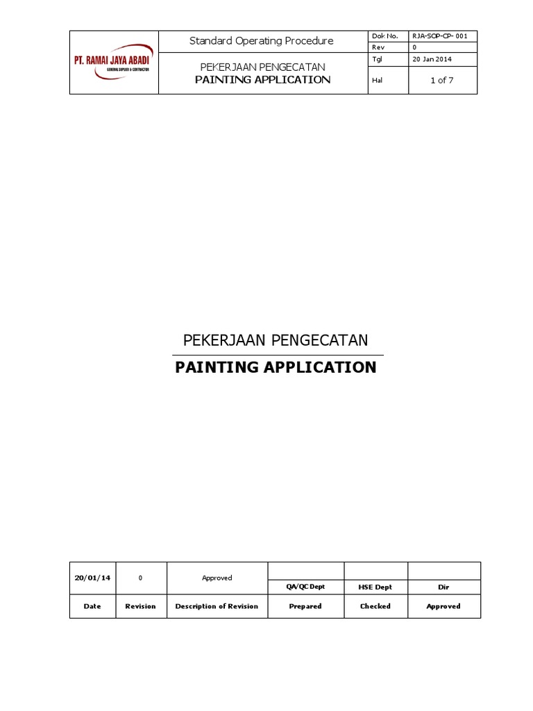 Rja - Sop - CP - 001 Pekerjaan Pengecatan (Painting Application ...