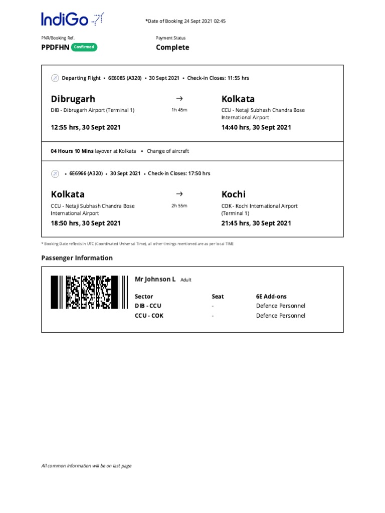 IndiGo Flight Booking Confirmation | PDF | Airport | Invoice