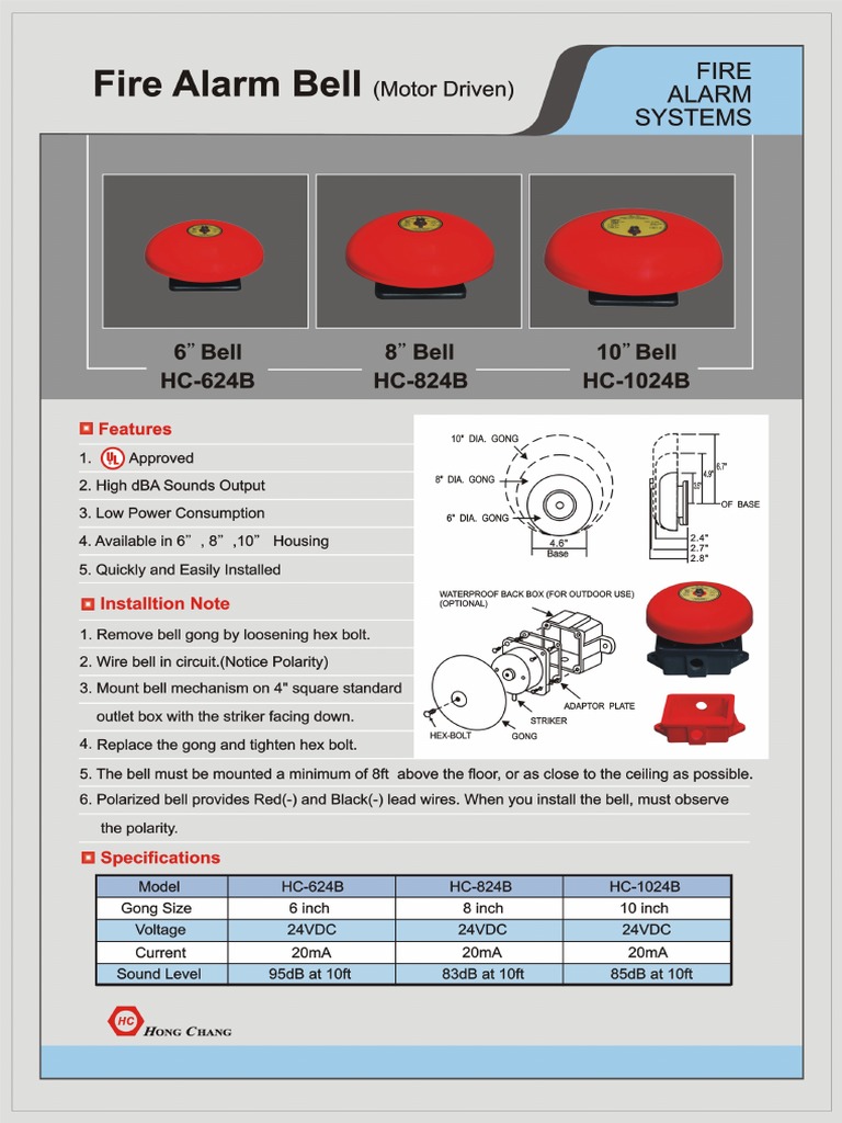 HC-624B Motor Driven 6in Bell | PDF