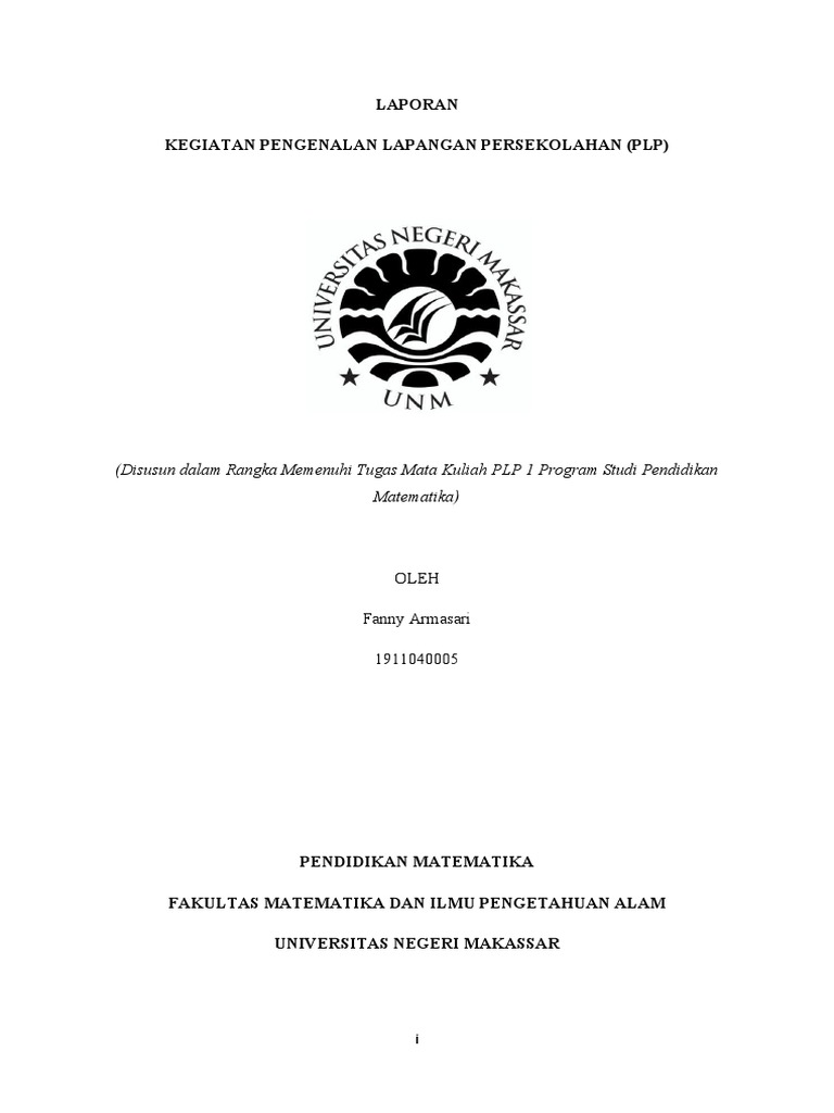 Laporan PLP 1 Fanny Armasari 1911040005 | PDF