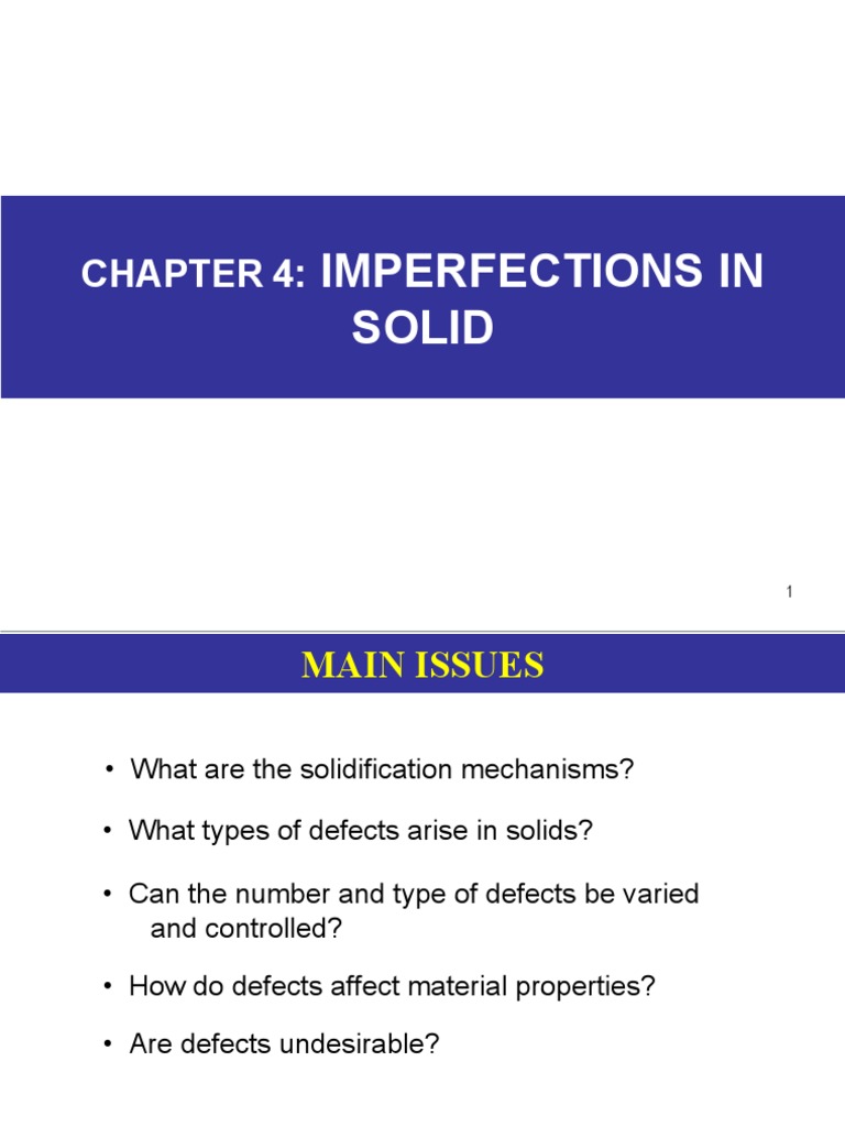 Chapter 4 ENG - Imperfections in Solids | PDF | Dislocation | Crystallite