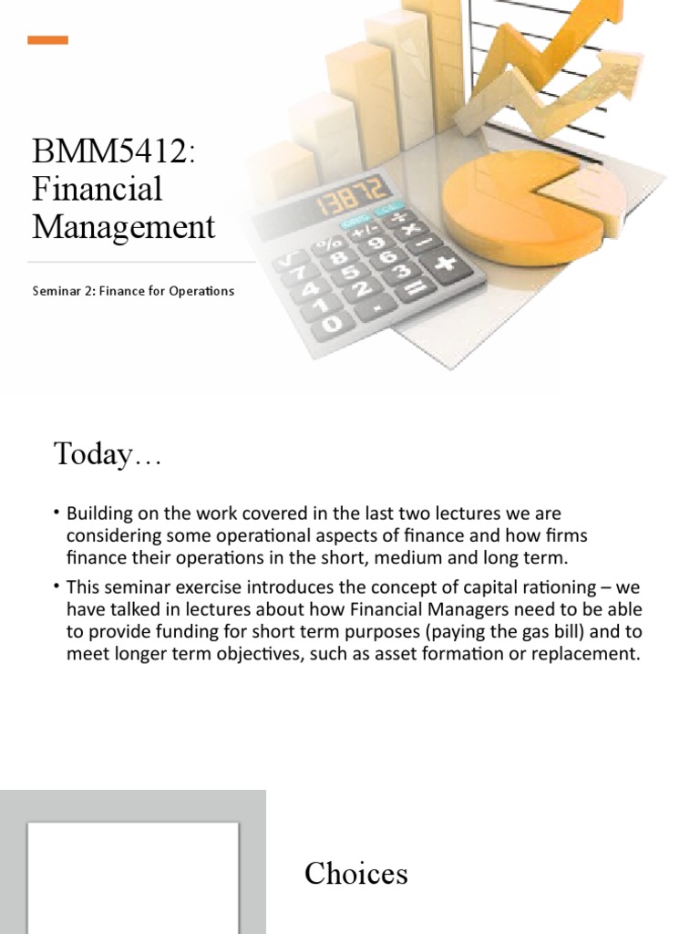 BMM5412: Financial Management: Seminar 2: Finance For Operations | PDF