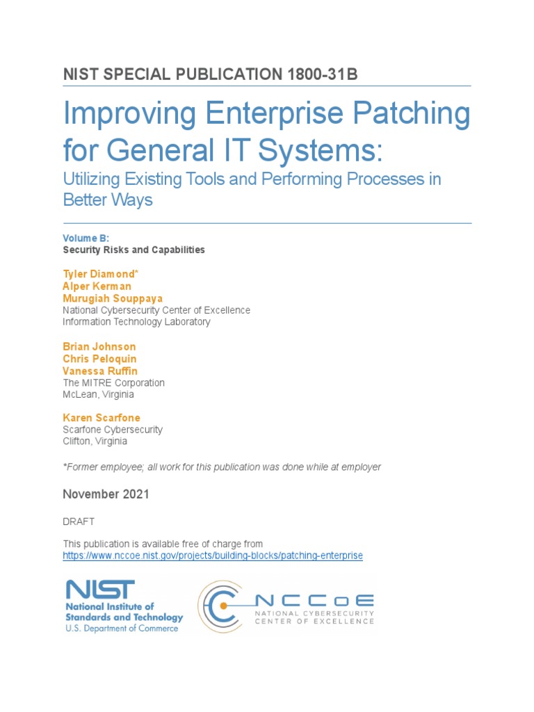 Patching Nist SP 1800 31b Draft | PDF | Vulnerability (Computing) | Security