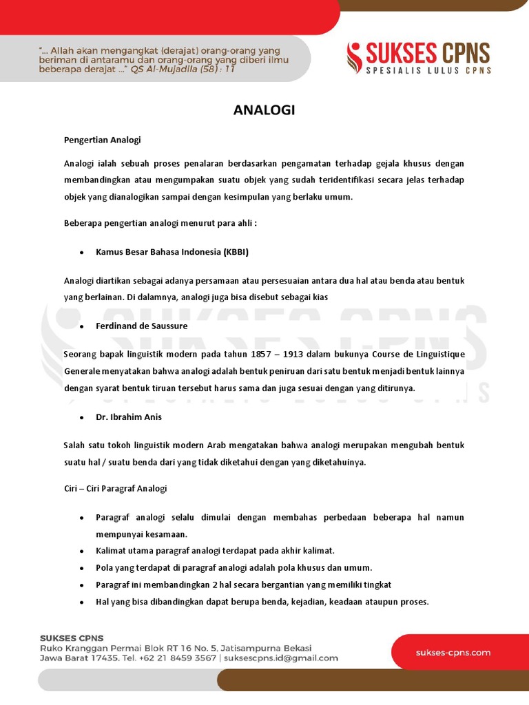 Pengertian dan Ciri Paragraf Analogi | PDF