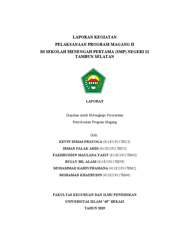 Laporan Kegiatan Magang II | PDF