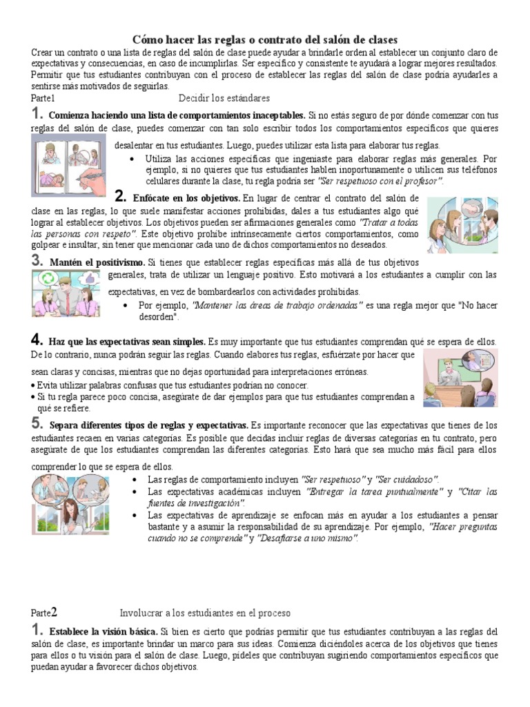 Reglas Efectivas para el Salón de Clases | PDF | Salón de clases ...