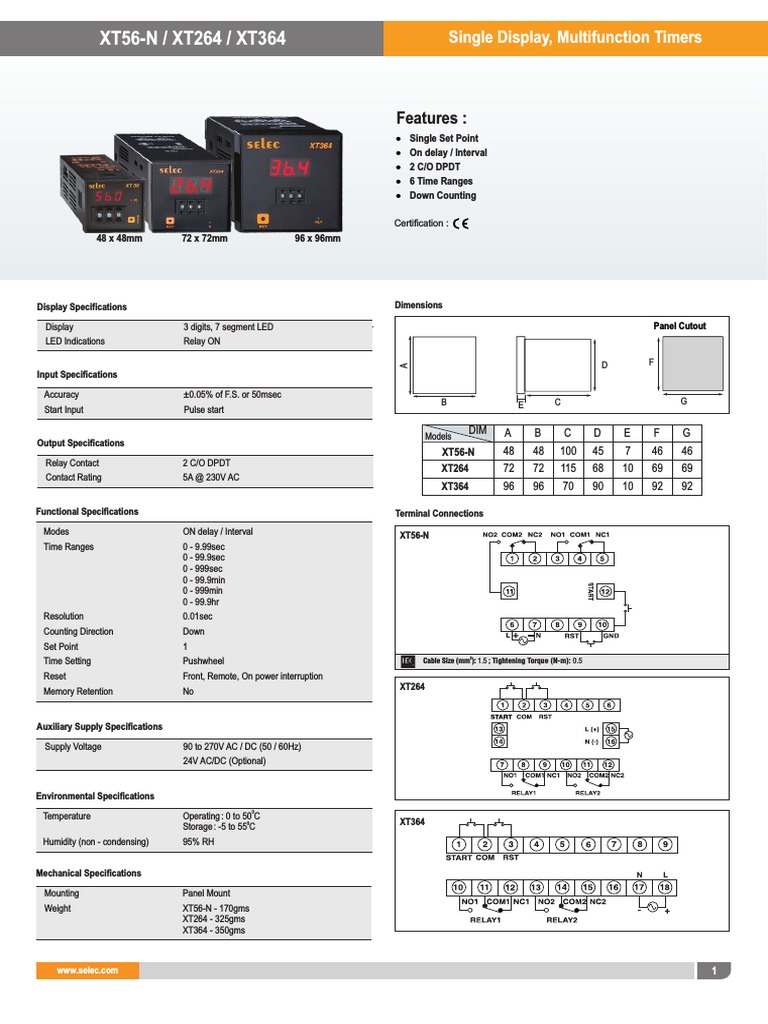 XT56-N / XT264 / XT364: Features | PDF | Equipment | Electronic Engineering