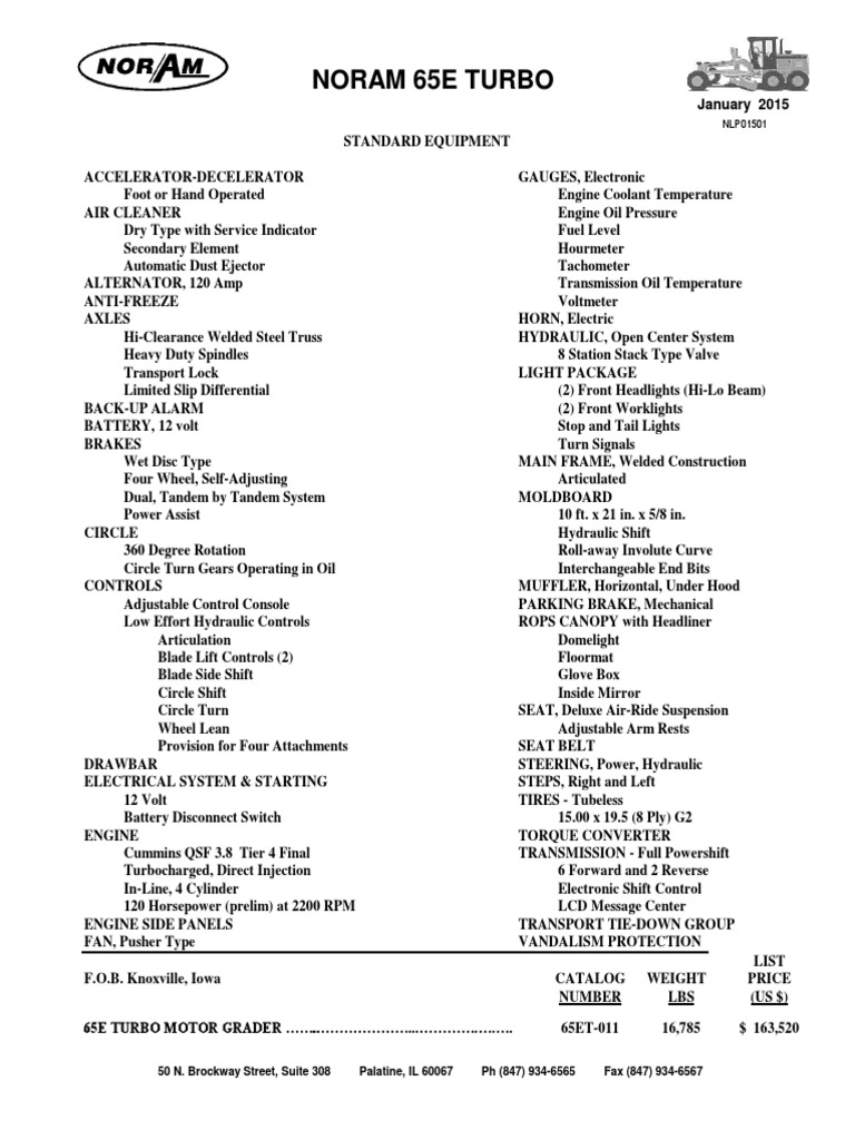 NIA Nortrax - Noram Grader 7 - 6 - 15 | PDF | Axle | Transmission ...