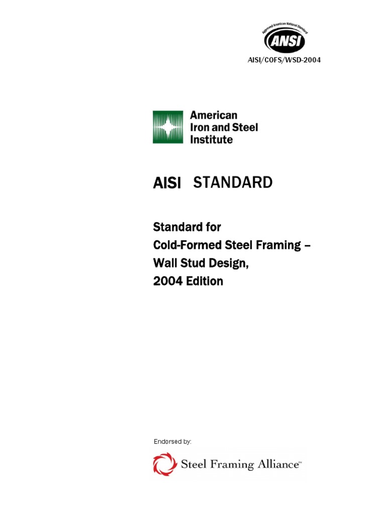 AISI Wall Stud 2004 | Download Free PDF | Wall | Bending