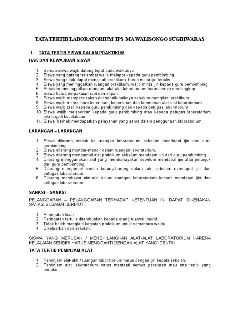 Tata Tertib Lab Ips | PDF