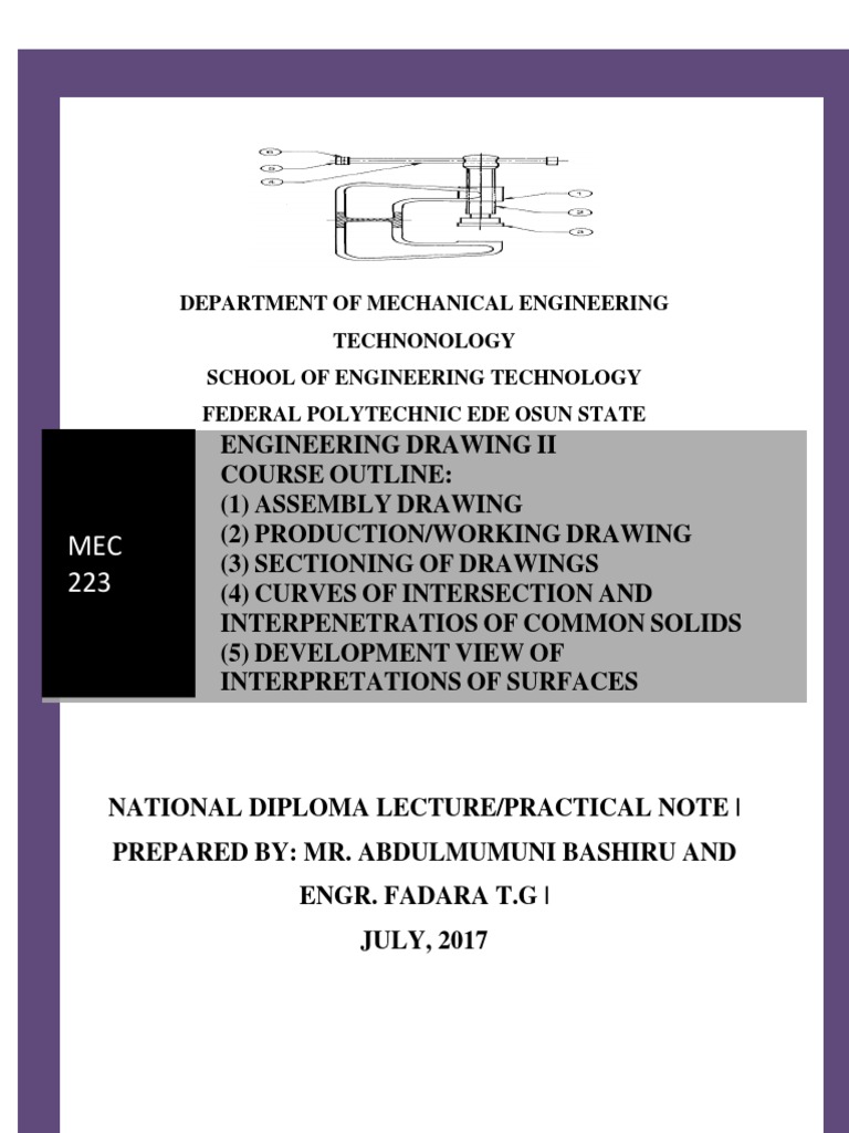 Engineering Drawing Ii (Mec 223) | PDF | Secondary Sector Of The ...