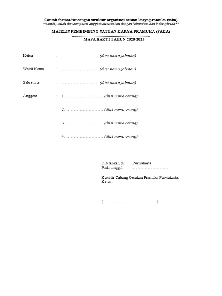 Contoh Format Struktur Saka | PDF | Karier & Perkembangan