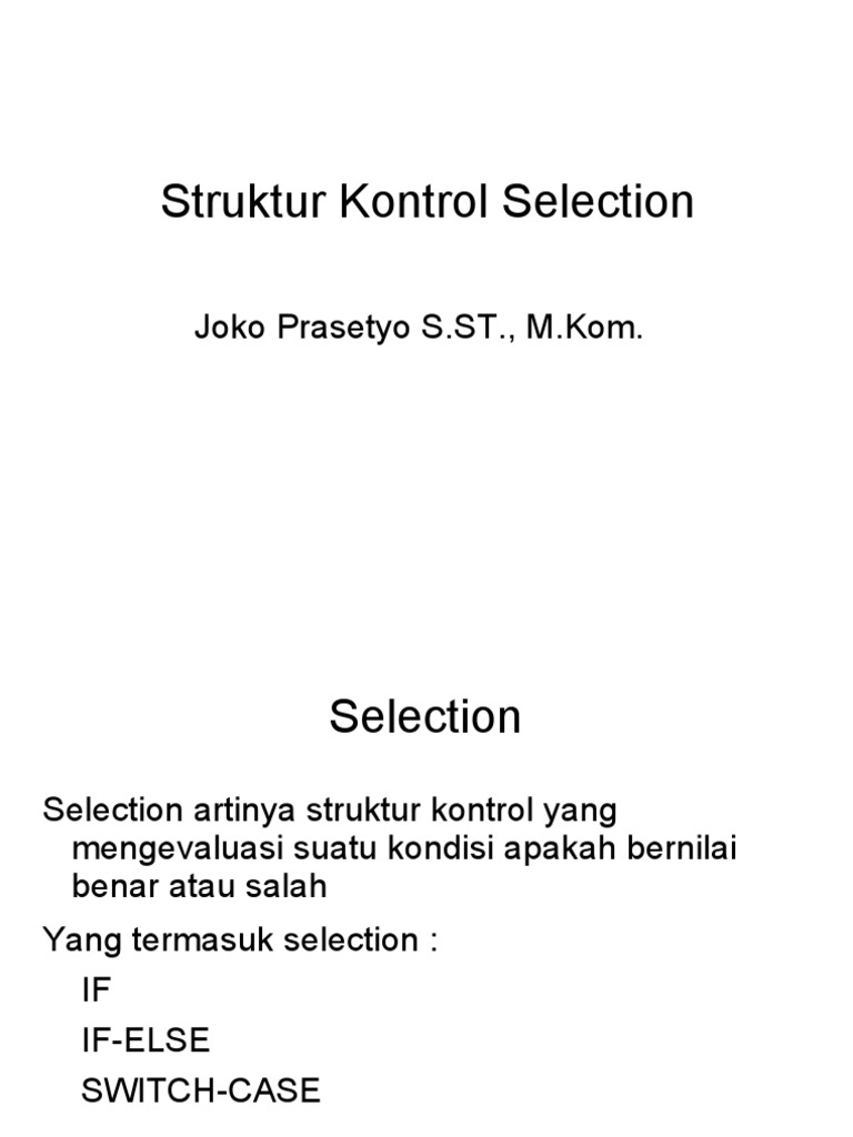 P4 Struktur Kontrol Selection | PDF