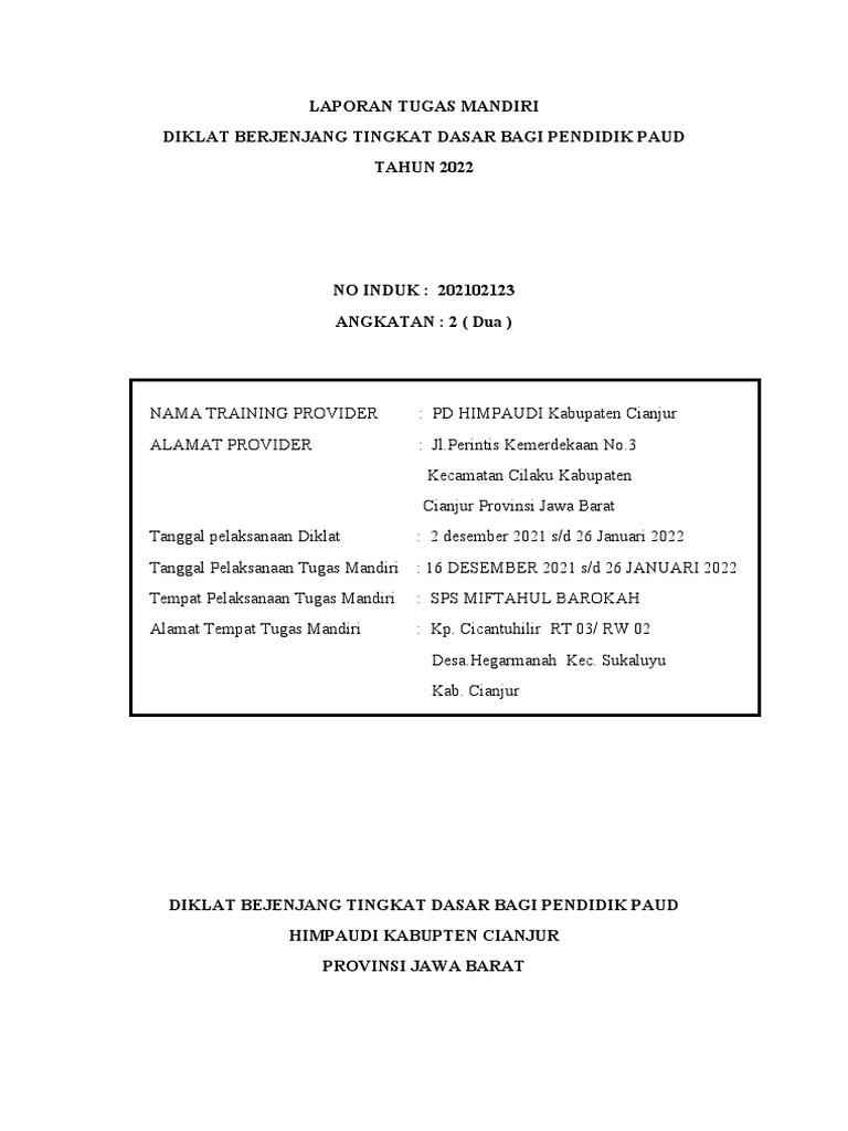 Laporan Tugas Mandiri Bu Cucu | PDF