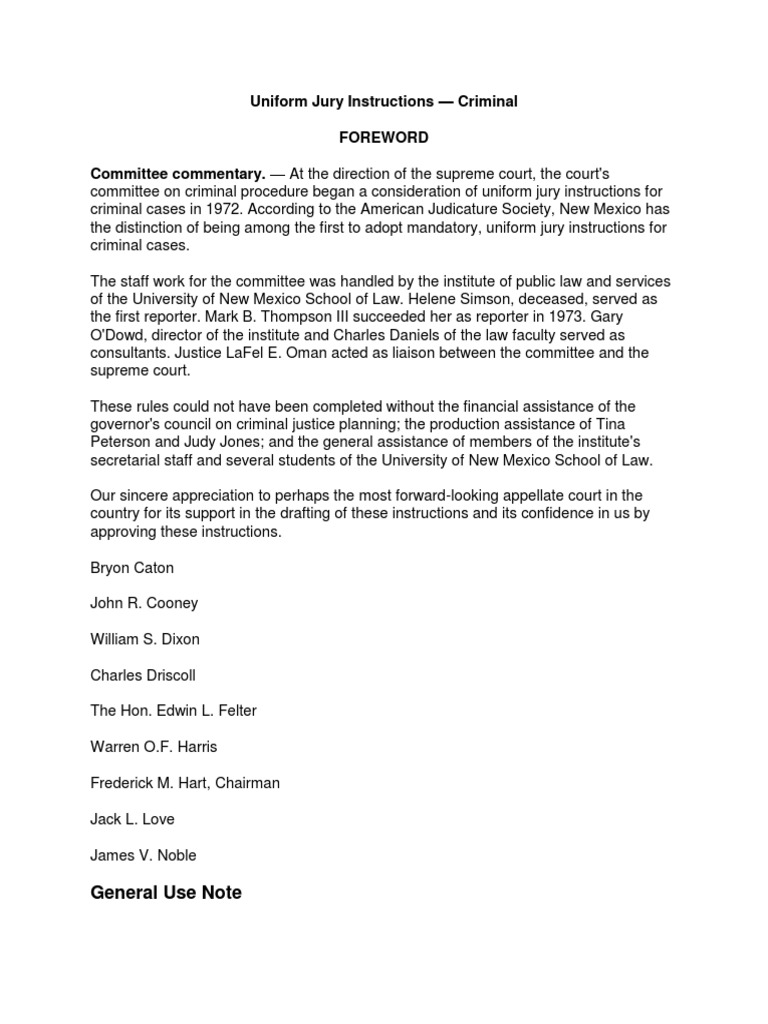 Rule Set 14 Uniform Jury Instructions Criminal 2022 | PDF | Witness ...
