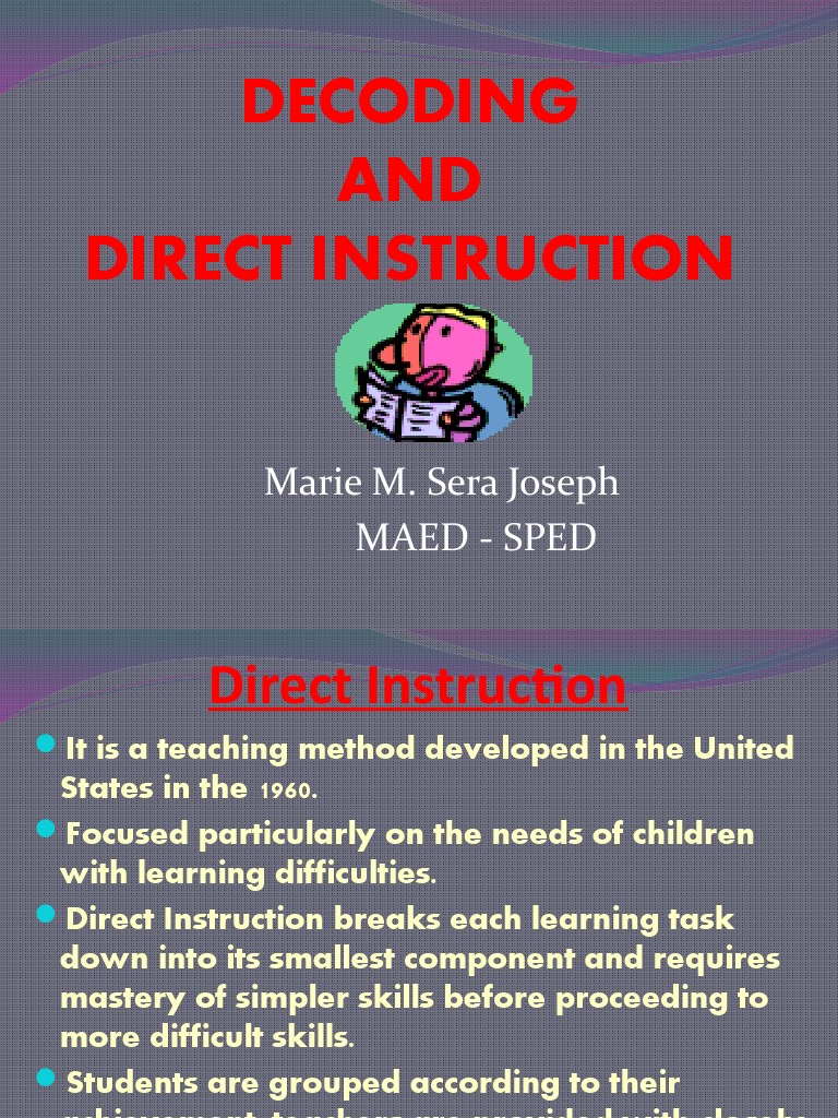 Decoding and Direct Instruction | PDF | Word | Behavior Modification