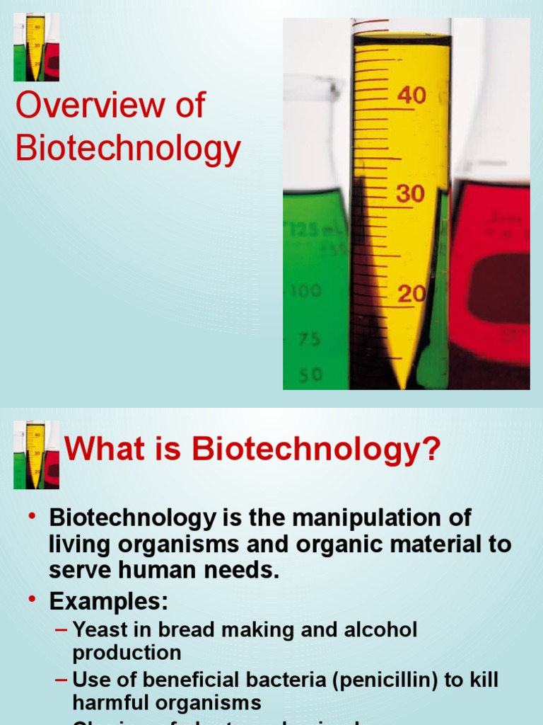 ADBT 1 Overview of Biotechnology | PDF | Biotechnology | Genetically ...