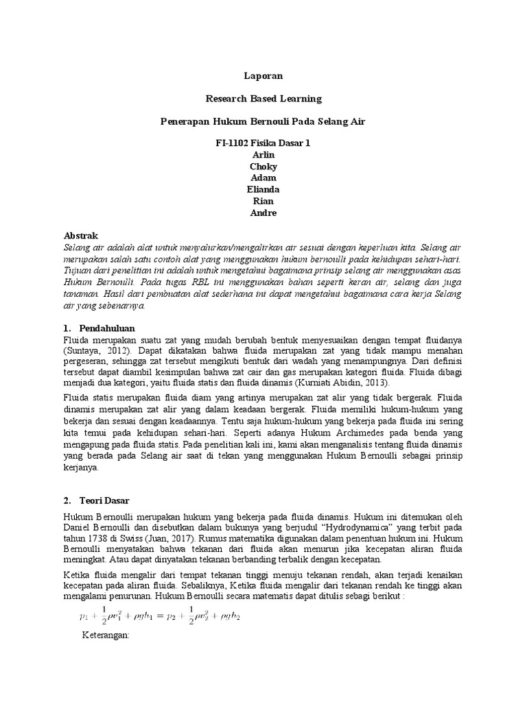 Hukum Bernouli Rian | PDF