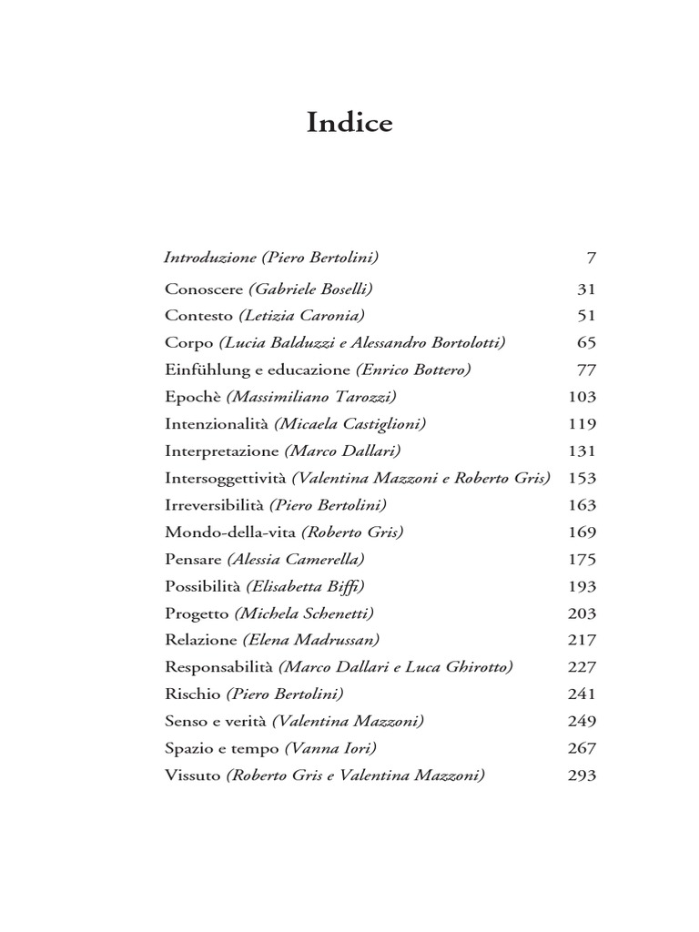 Pedagogia Fenomenologica Introd (Bertolini) | PDF