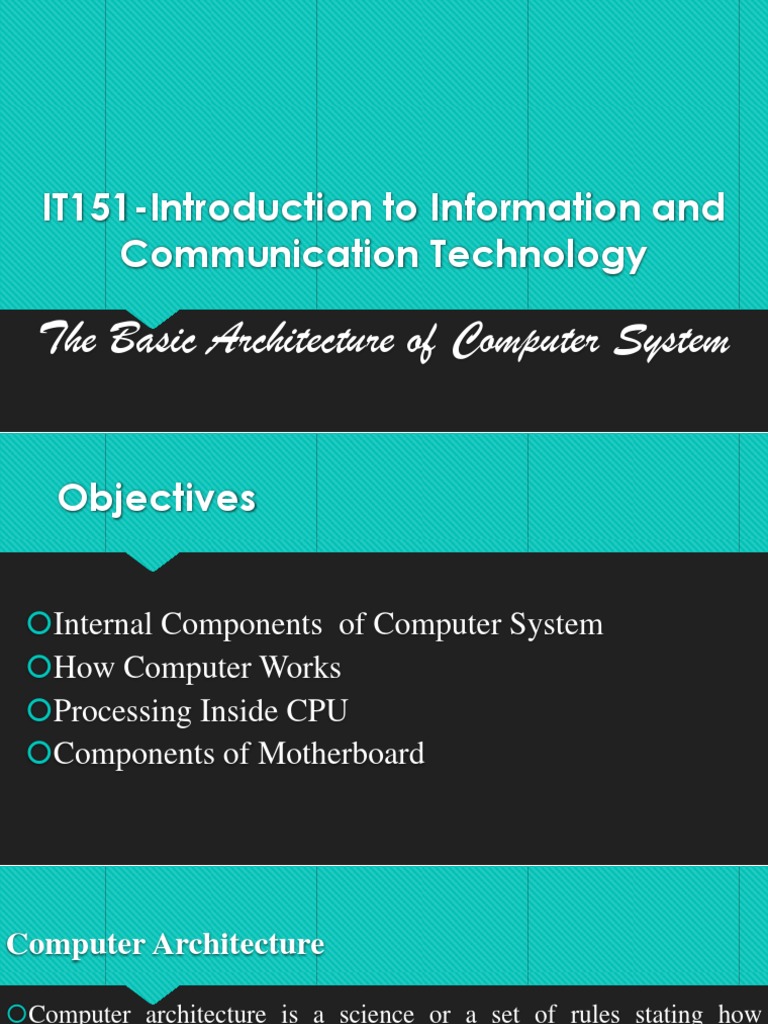 The Basic Architecture of Computer System | PDF | Central Processing ...