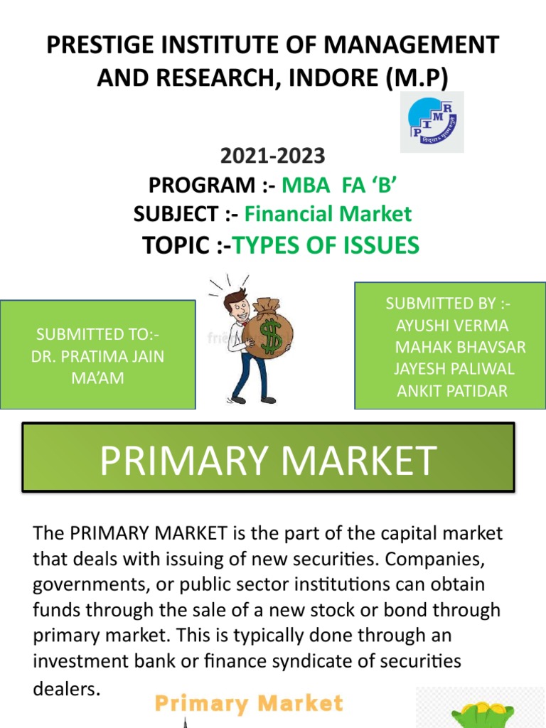 Types of Issue in Primary Market | PDF | Stocks | Initial Public Offering