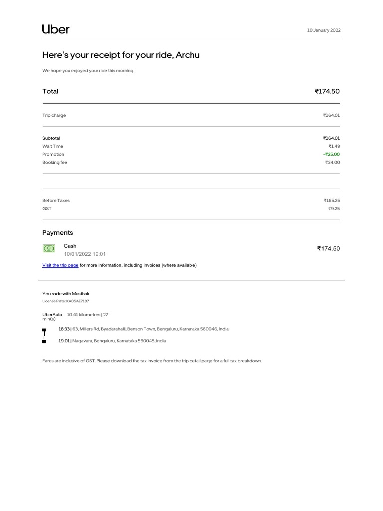 Autocat2 Uber Receipt 10jan2022 190204 | PDF