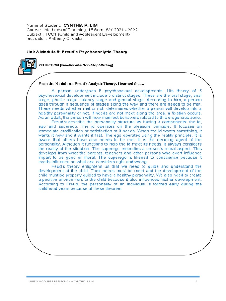 Reflection Unit 3 Module 5 - Cynthia P. Lim | PDF