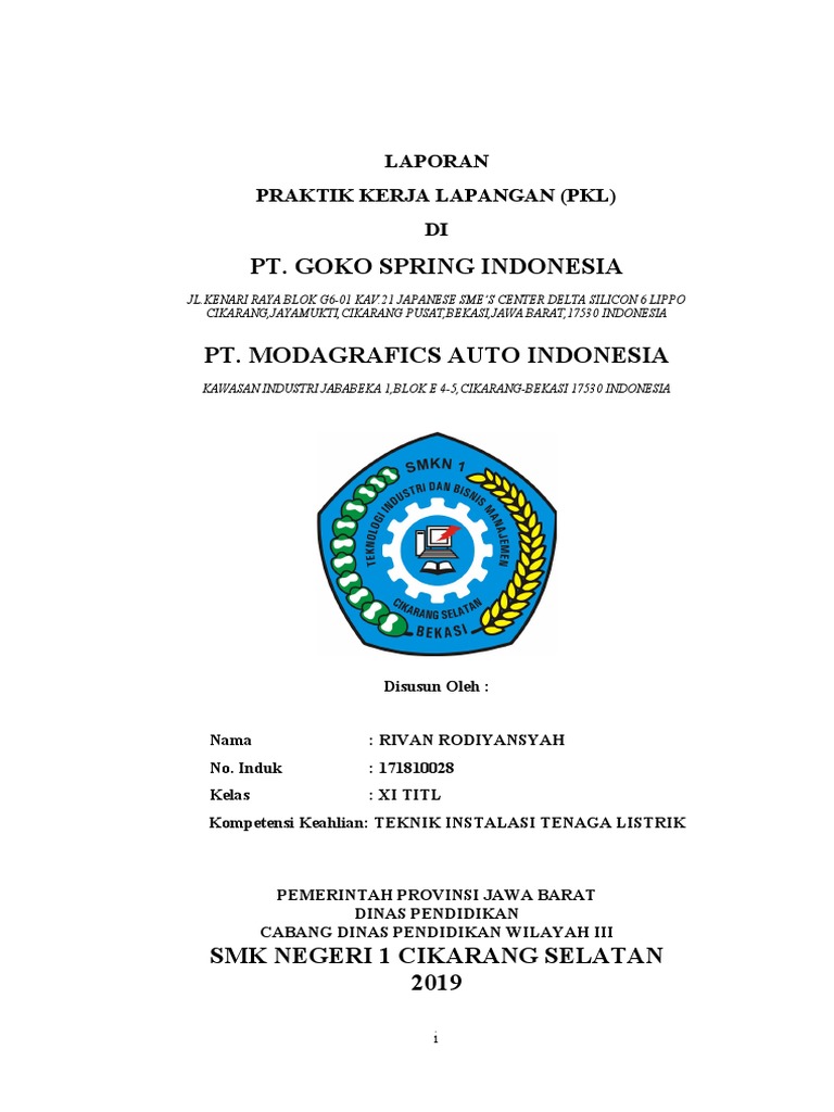 Laporan PKL di PT. Goko Spring Indonesia | PDF