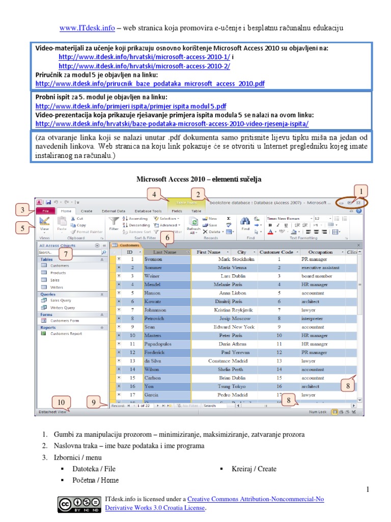 Microsoft Access 2010 Skripta | PDF