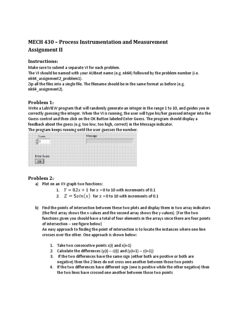 MECH 430 - Process Instrumentation and Measurement Assignment II | PDF | Applied Mathematics ...
