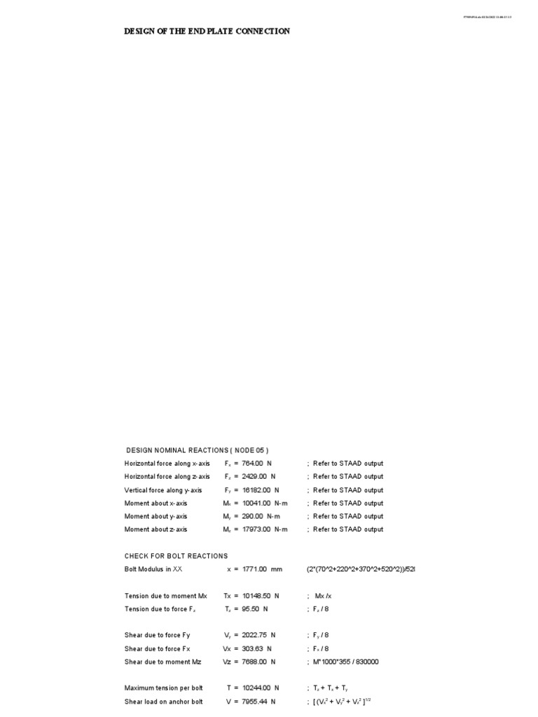 CONNECTION DETAIL OF NODE # 5 Rev1 | PDF | Mechanics | Materials