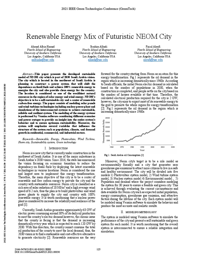 Renewable - Energy - Mix - of - Futuristic - NEOM - City 2 | PDF