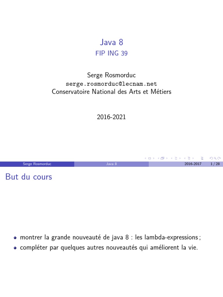 Cours Java8 | PDF | Classe (informatique) | Interface (Informatique)