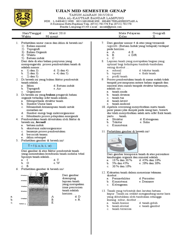 Soal Kelas Xmid Genap NEW | PDF