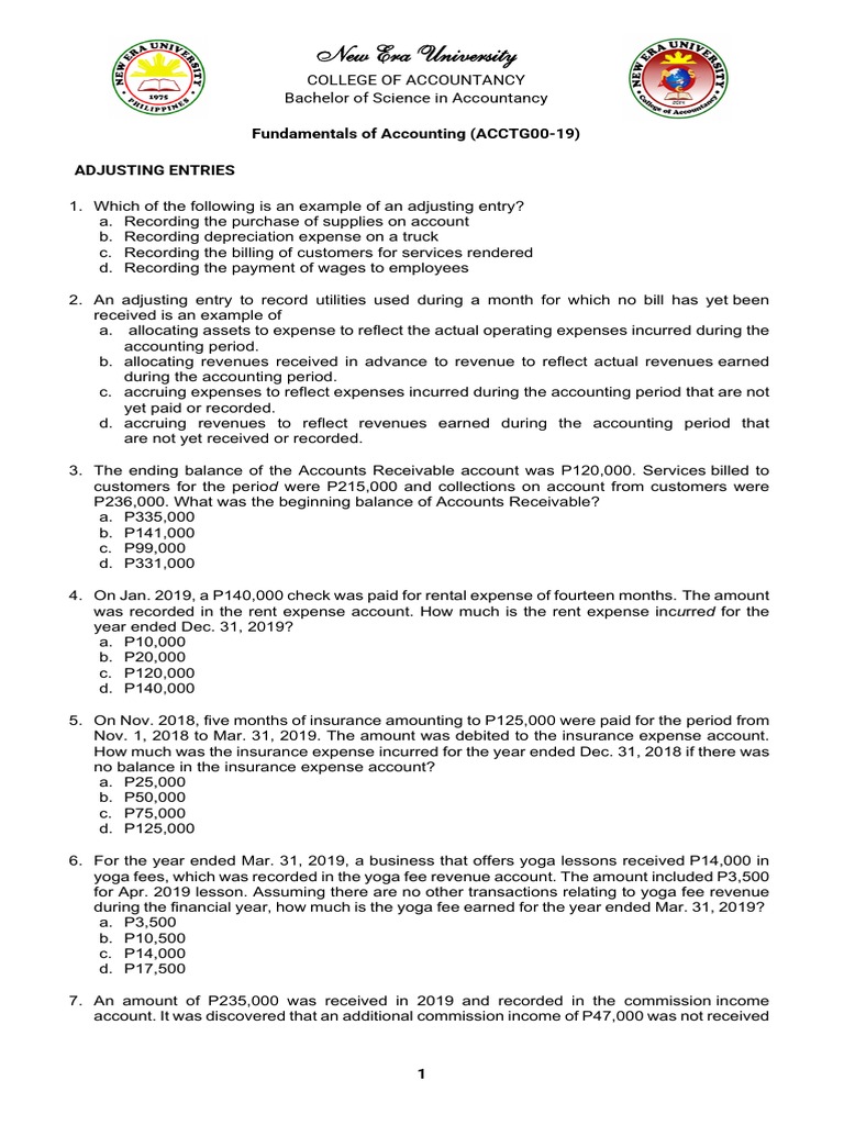 FA - Adjusting Entries | PDF | Debits And Credits | Deferral