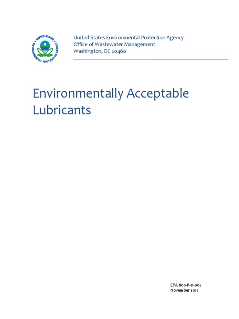 VGP Guidelines for Environmentally Acceptable Lubricants | PDF ...