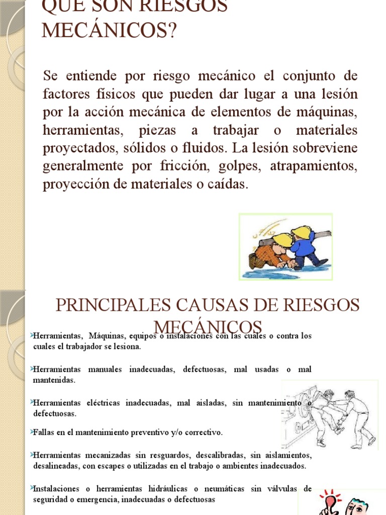 Peligros Mecanicos En El Lugar De Trabajo