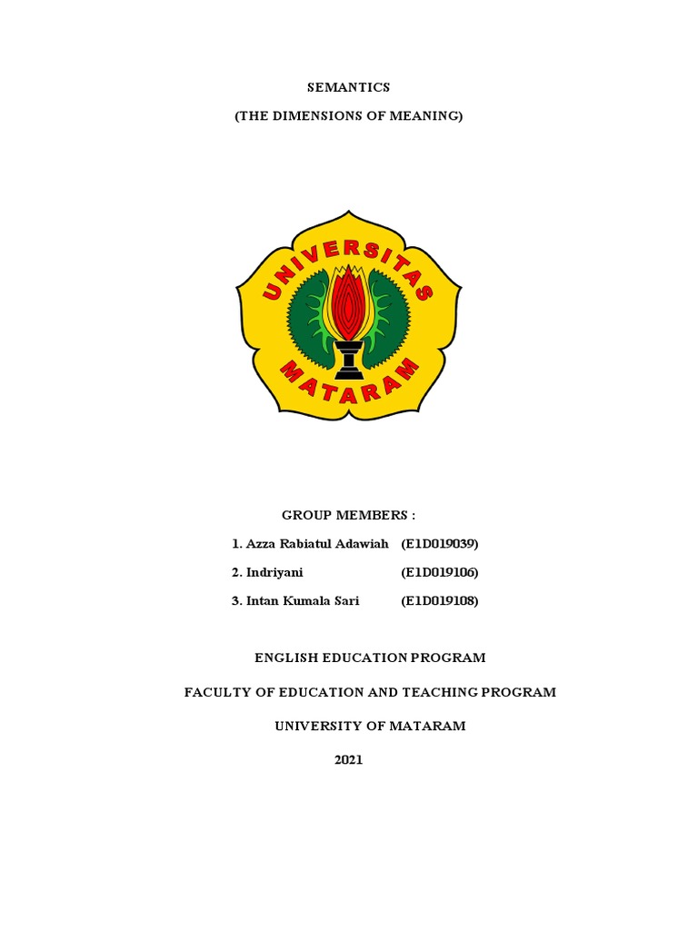 Paper Semantics Group 3 Baru | PDF | Semantics | Sentence (Linguistics)