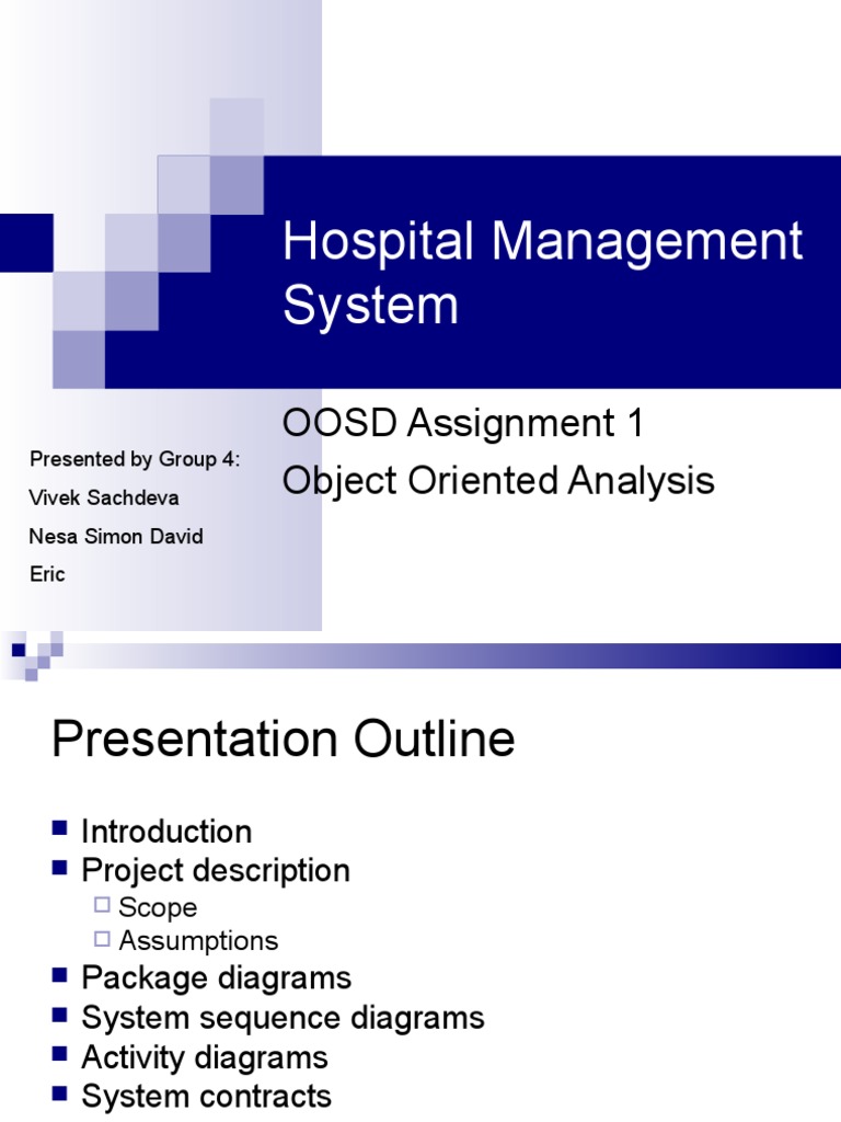 Hospital Management System: OOSD Assignment 1 Object Oriented Analysis | PDF | Receipt | Payments